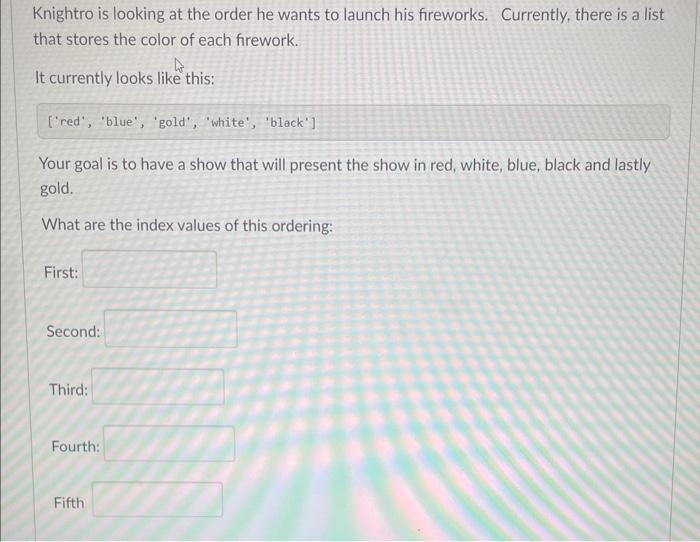 Solved Knightro is looking at the order he wants to launch | Chegg.com