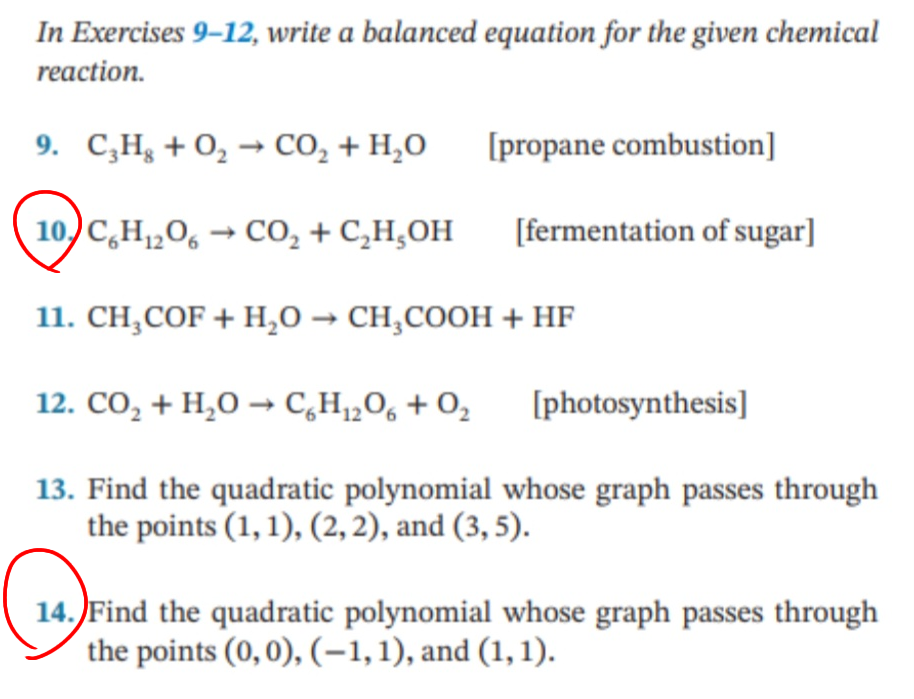 Solved In Exercises 9-12, ﻿write a balanced equation for the | Chegg.com