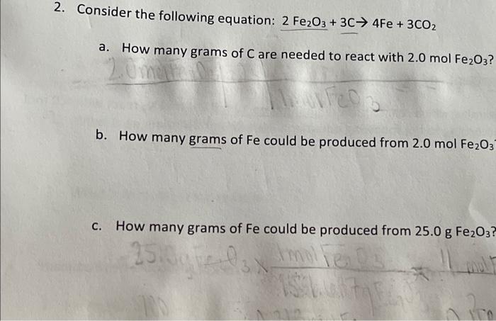 Solved How many grams of Fe could be produced from 25.0g | Chegg.com