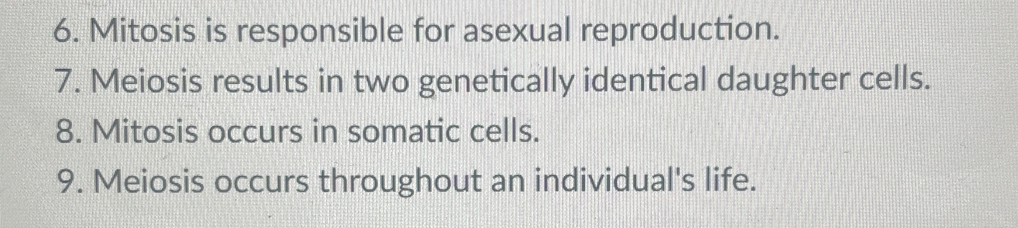 Solved Mitosis is responsible for asexual | Chegg.com