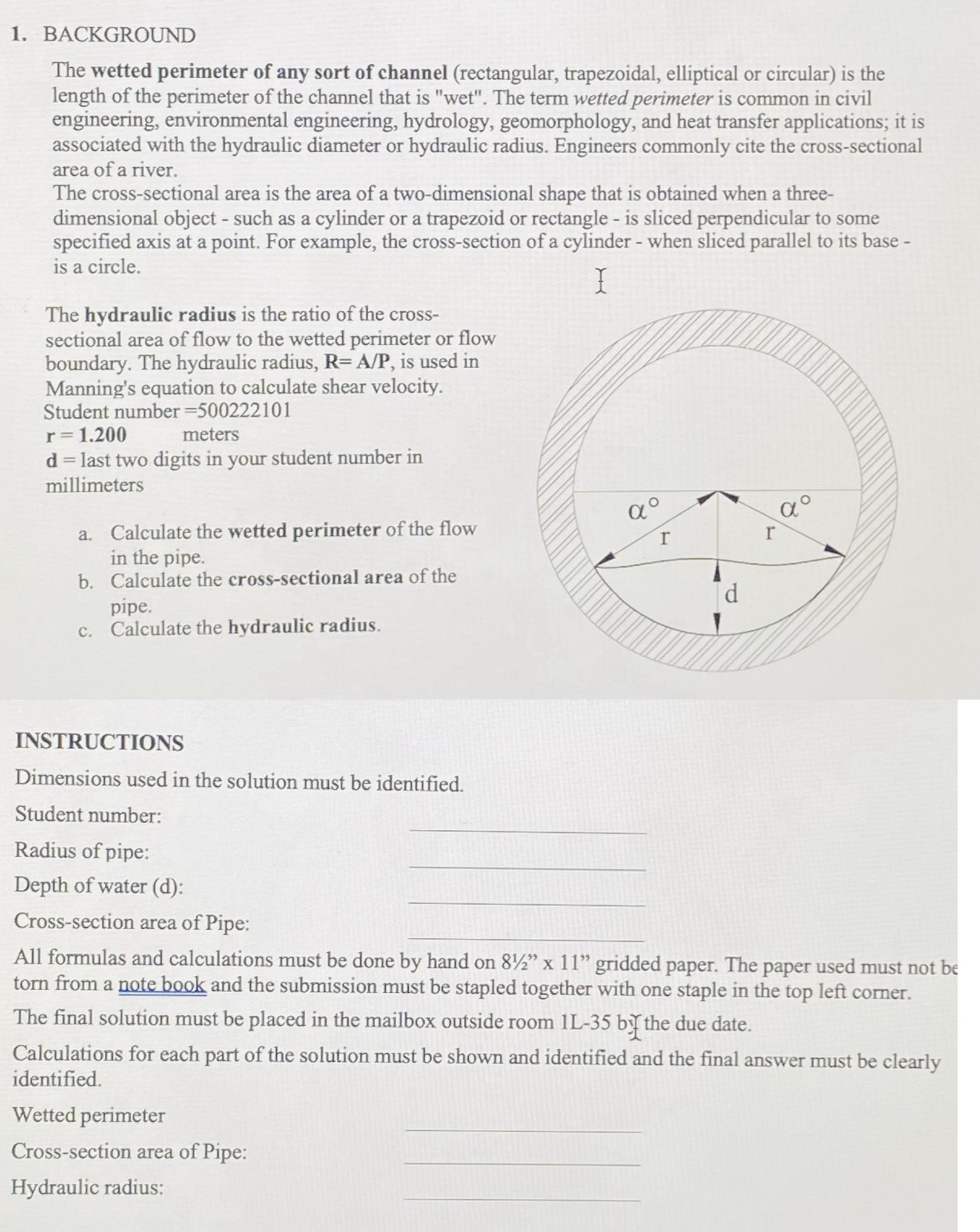 BACKGROUNDThe wetted perimeter of any sort of channel | Chegg.com