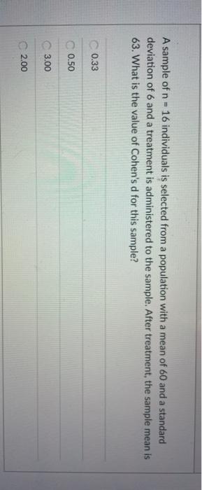 A random sample of n = 16 scores is obtained from a | Chegg.com