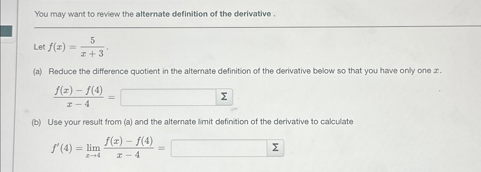 Solved You may want to review the alternate definition of | Chegg.com