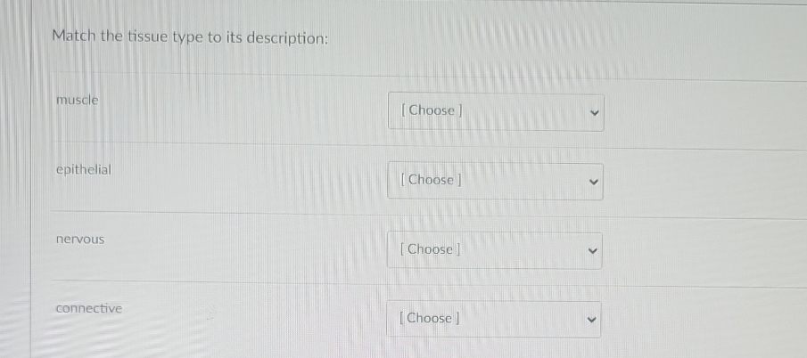 Solved Match the tissue type to its | Chegg.com