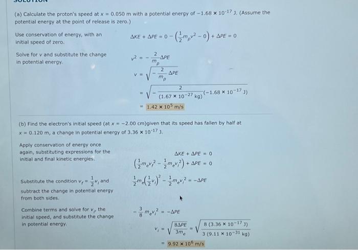 Solved the change in potential energy associated with the | Chegg.com