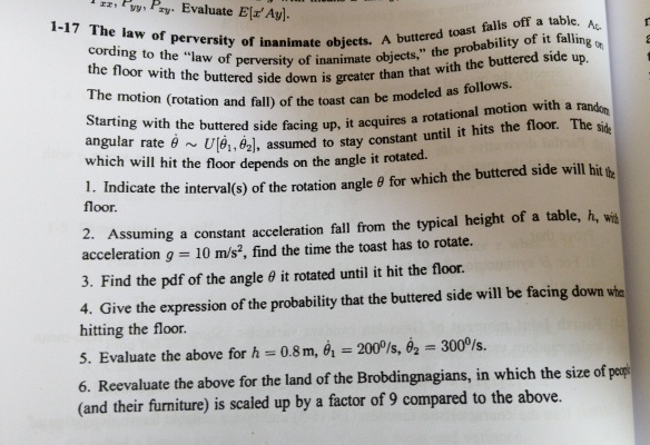 Solved 1-17 ﻿The law of perversity of inanimate objects. A | Chegg.com