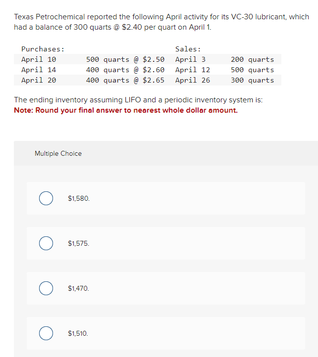 Solved Texas Petrochemical reported the following April | Chegg.com
