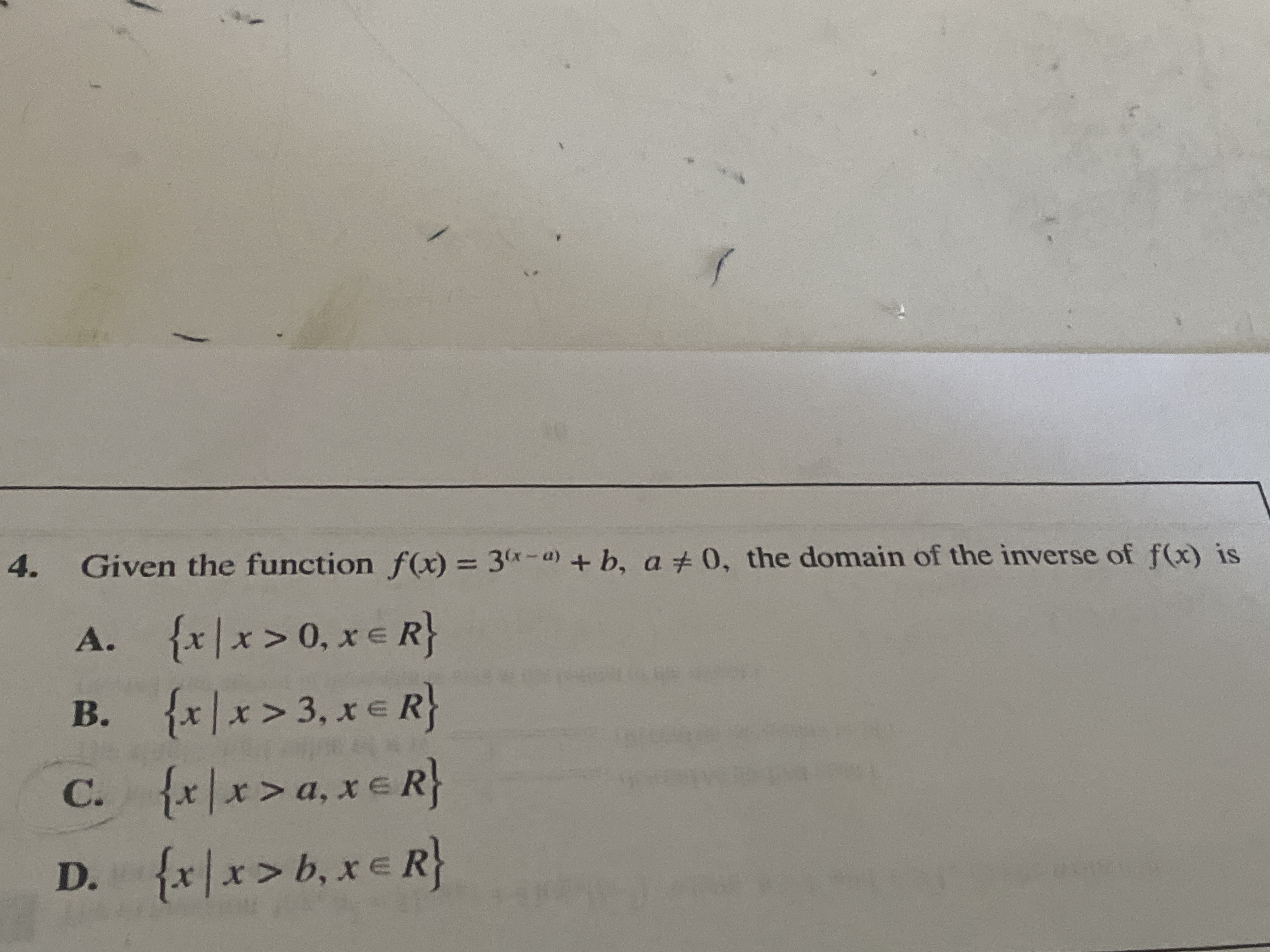 Solved Given the function f(x)=3(x-a)+b,a≠0, ﻿the domain of | Chegg.com