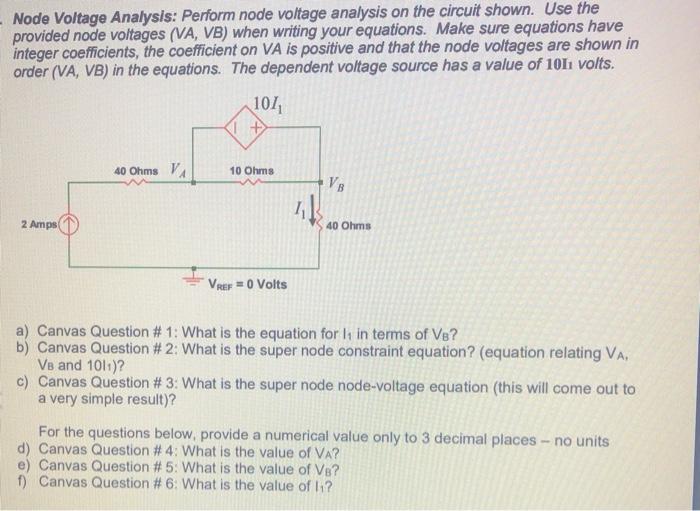Solved - Node Voltage Analysis: Perform node voltage | Chegg.com