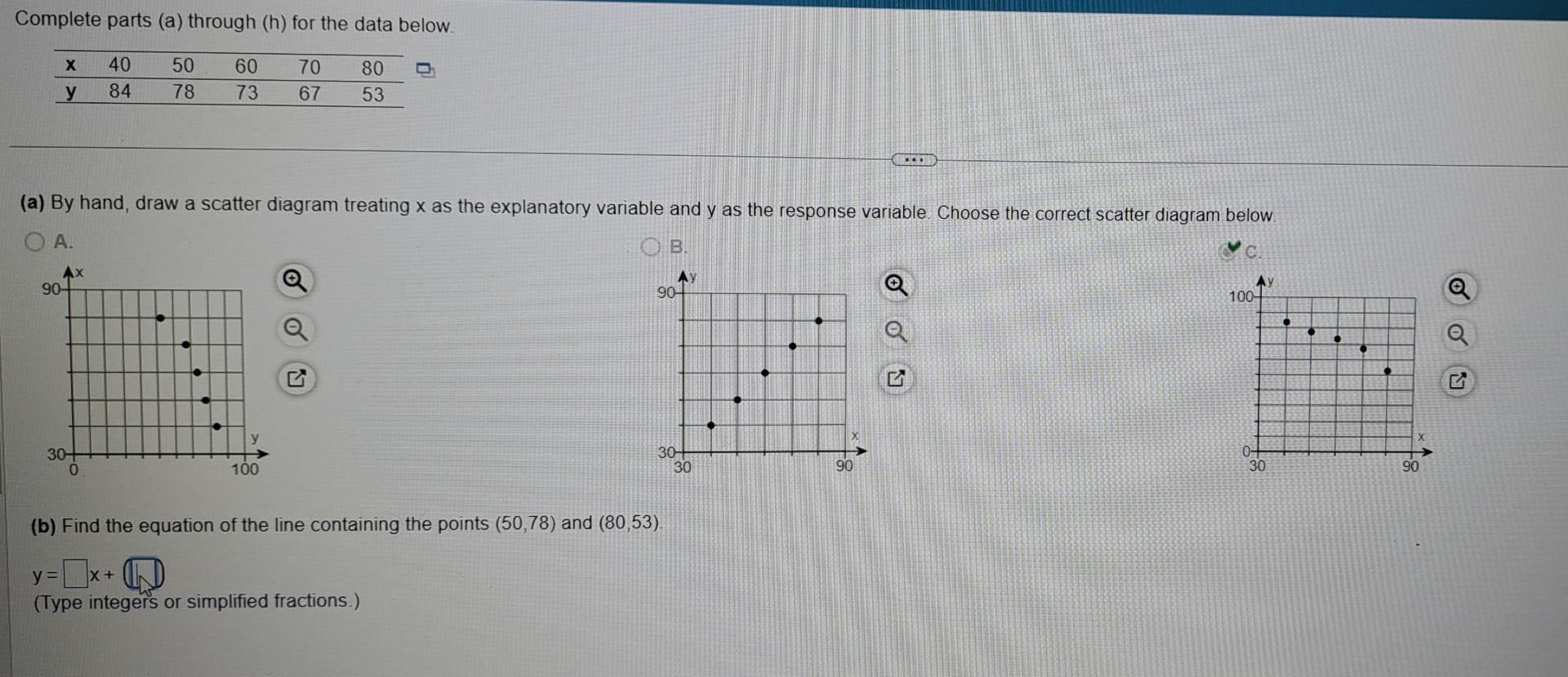 Solved Find the equation of the line containing the points | Chegg.com