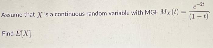 Solved - 2+ e = Assume that X is a continuous random | Chegg.com
