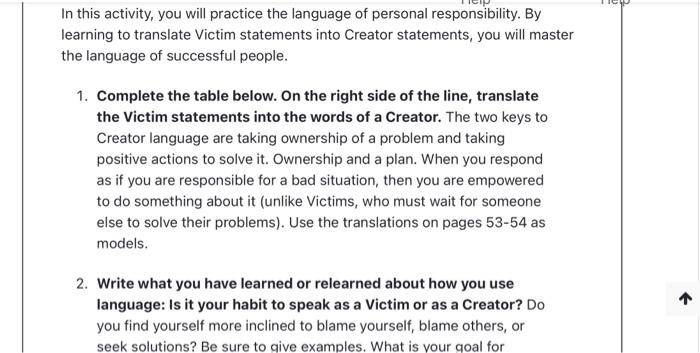 In this activity, you will practice the language of | Chegg.com