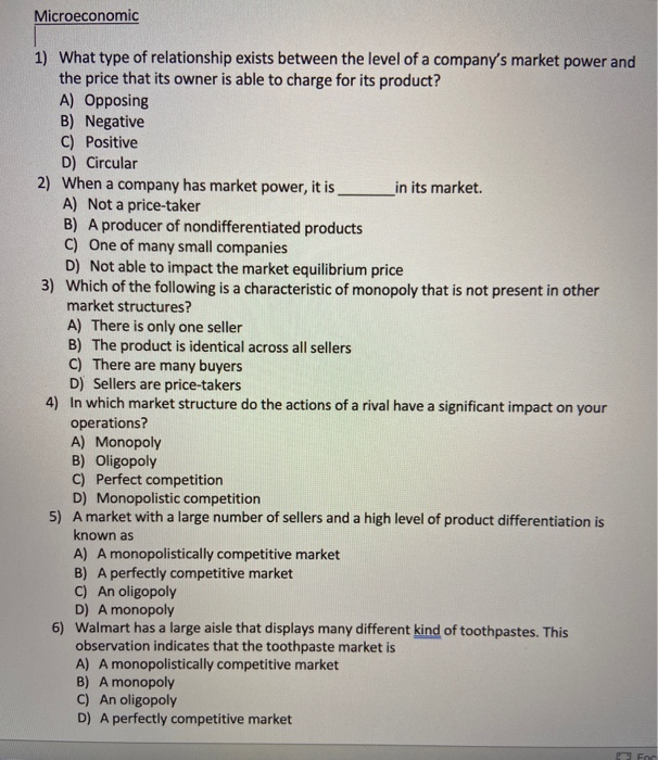 Solved Microeconomic 1) What type of relationship exists | Chegg.com