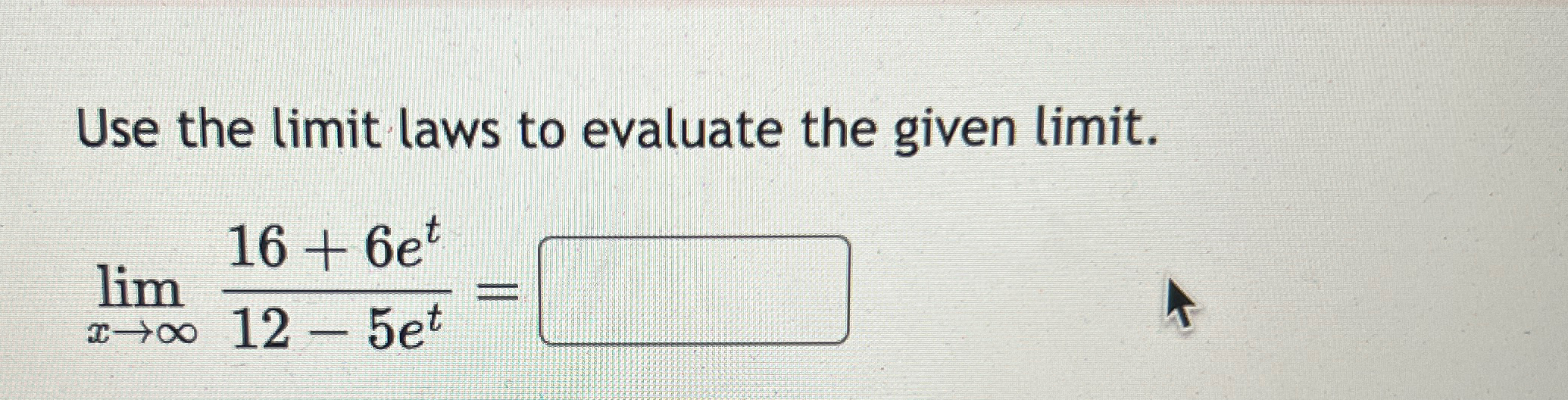 Solved Use the limit laws to evaluate the given | Chegg.com