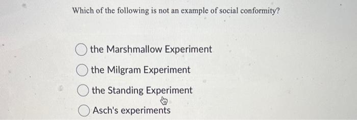 Solved Which of the following is not an example of social | Chegg.com