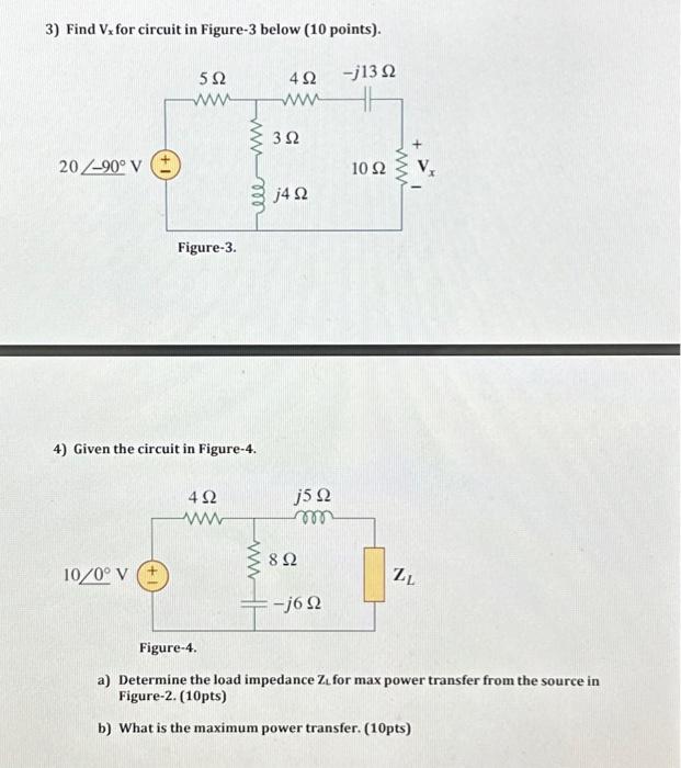 Solved 3) Find Vx for circuit in Figure- 3 below ( 10 | Chegg.com
