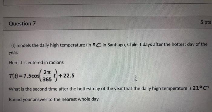 Solved T(t) models the daily high temperature (in ∘C ) in | Chegg.com