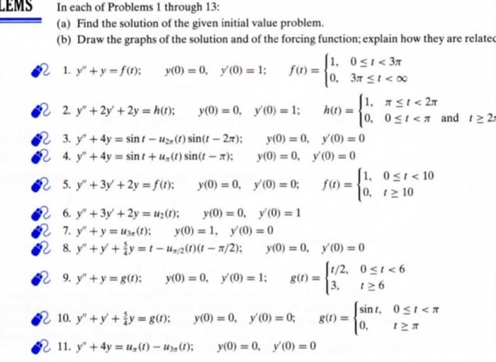 Solved LEMS In each of Problems 1 through 13: (a) Find the | Chegg.com