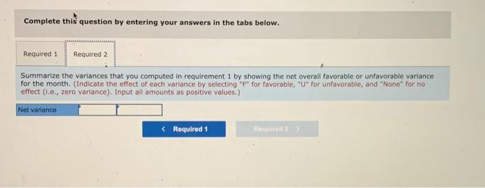Solved Problem 10-15 (Algo) Comprehensive Variance Analysis | Chegg.com