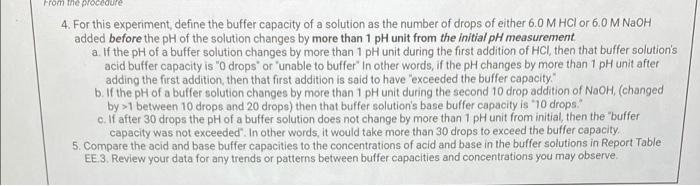 Solved Report Table EE.9a: Buffer capacities when adding | Chegg.com