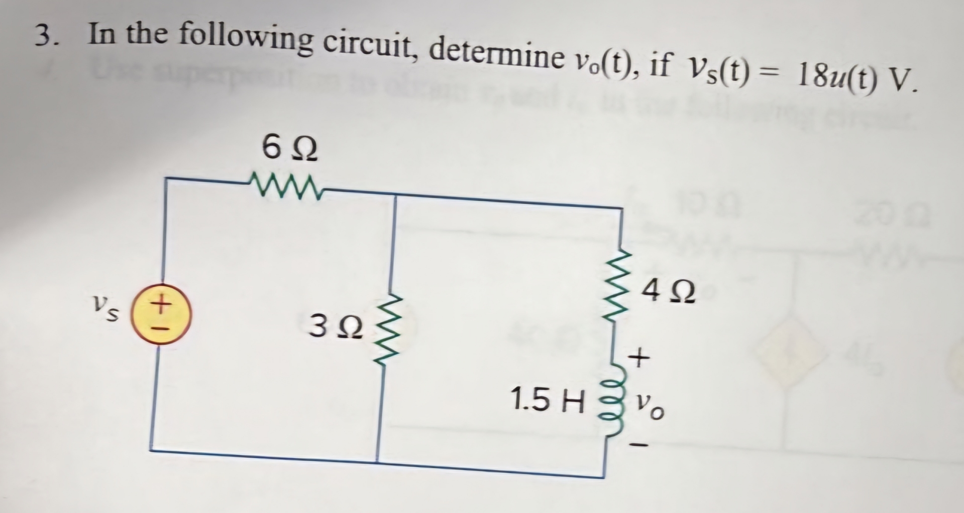 Solved In the following circuit, determine v0(t), ﻿if | Chegg.com