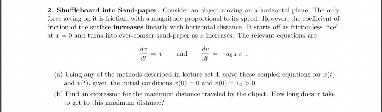 Solved Shuffleboard into Sand-paper. Consider an object | Chegg.com