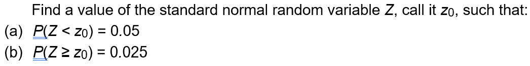 Solved Find a value of the standard normal random variable | Chegg.com