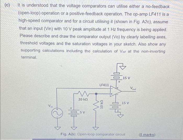 Solved (c) ) It is understood that the voltage comparators | Chegg.com