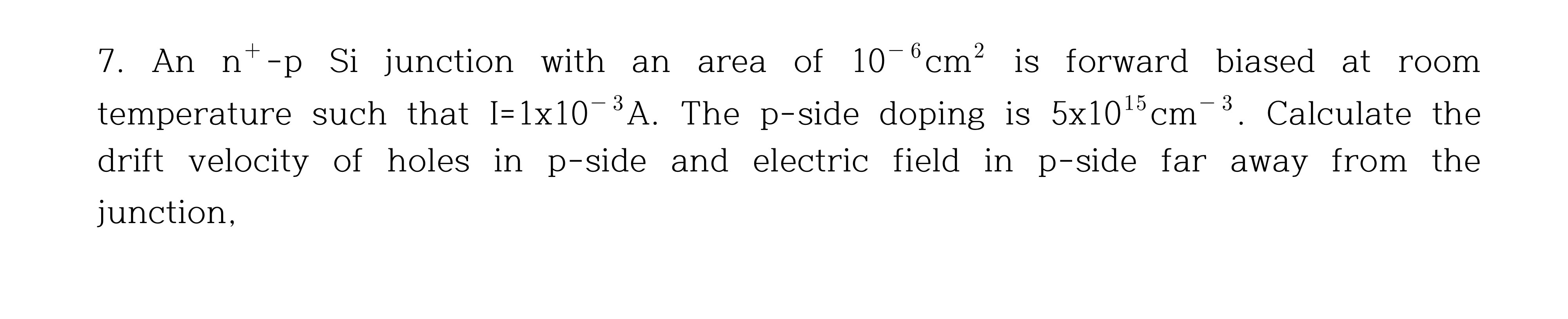 Solved An n+-p ﻿Si junction with an area of 10-6cm2 ﻿is | Chegg.com
