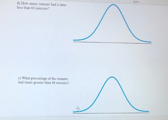 Solved 1) Runners' times in a race are normally distributed | Chegg.com