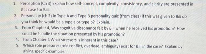 1. Perception (Ch 3) Explain how self-concept, | Chegg.com
