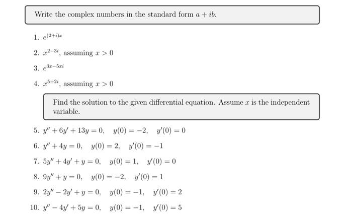 Solved Write the complex numbers in the standard form a + | Chegg.com