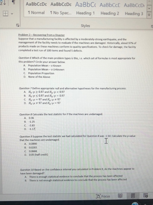 Solved AaBbCcDc AaBbCcDc AaBbcc Aabbcc AaBbCcD: 1 Normal 1 | Chegg.com