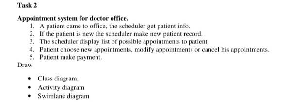 Solved Appointment system for doctor office. 1. A patient | Chegg.com