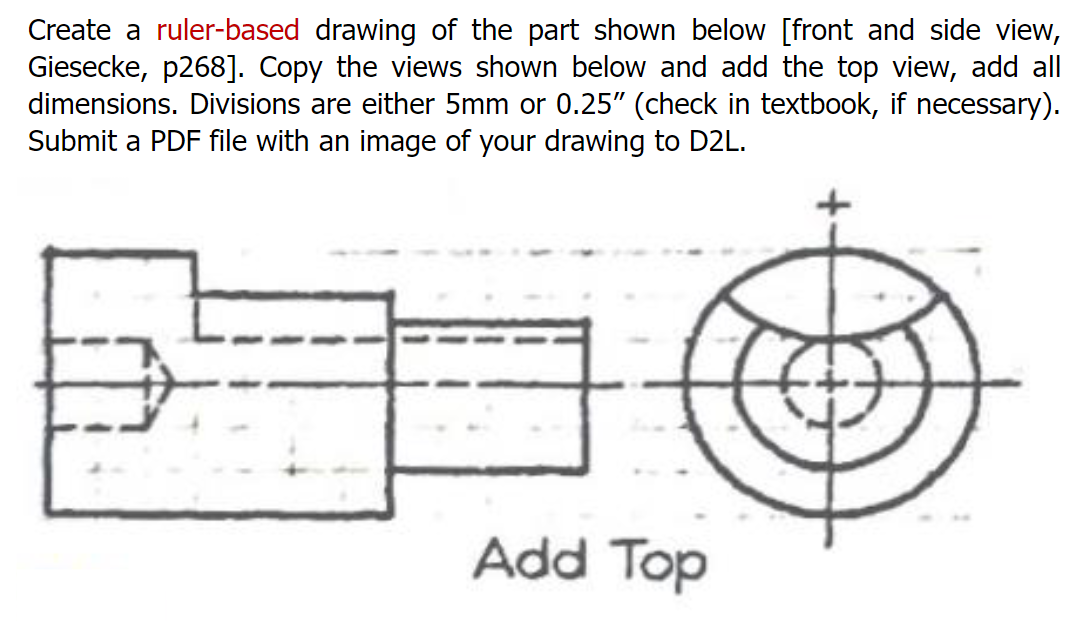 Solved Create a ruler-based drawing of the part shown below | Chegg.com