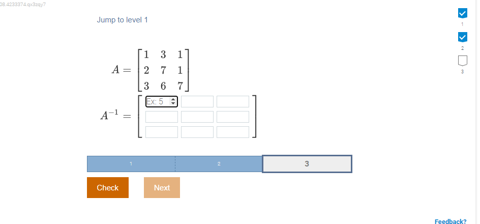 Solved Jump to level 1A=[1317167]332A-1=[ Ex: 50vdots?] | Chegg.com