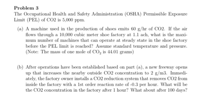 Problem 3 The Occupational Health and Safety | Chegg.com
