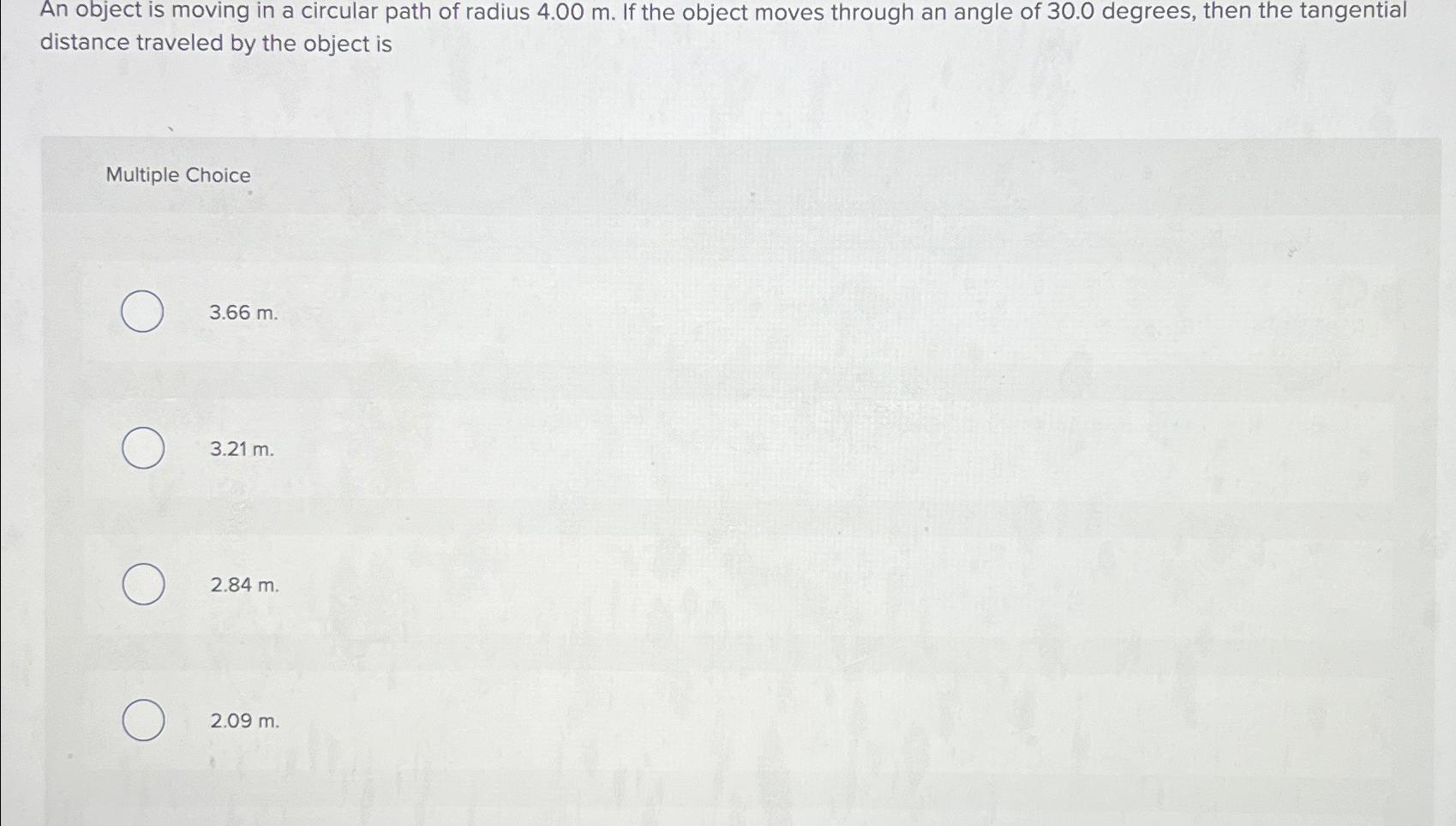 Solved An object is moving in a circular path of radius | Chegg.com