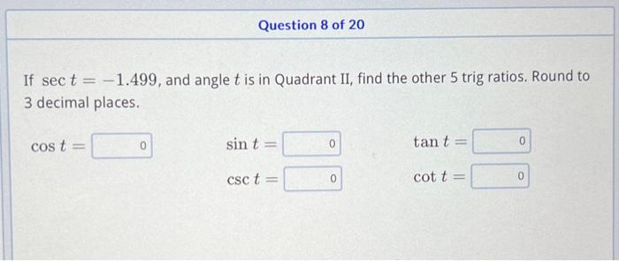 Solved Find the cosecant, secant and cotangent of angle B, | Chegg.com