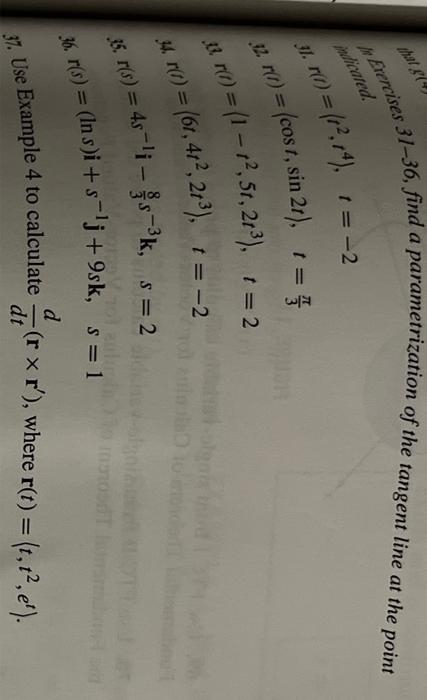Solved In Exercises 31-36, find a parametrization of the | Chegg.com