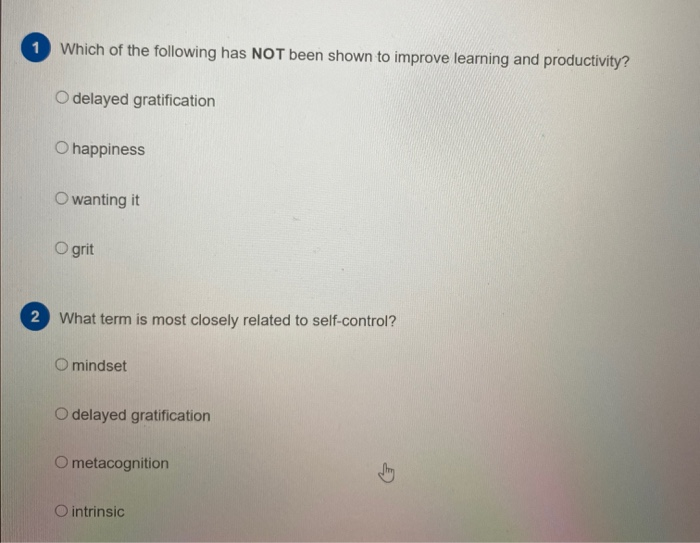 Solved 1 Which of the following has NOT been shown to | Chegg.com