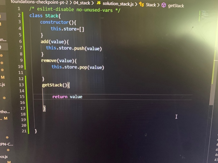 Solved Stack > getStack foundations-checkpoint-pt-2 > | Chegg.com