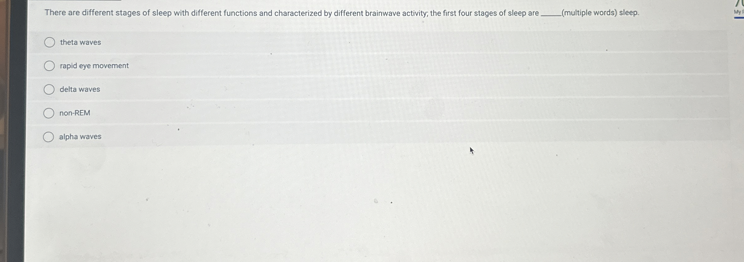 Solved There are different stages of sleep with different | Chegg.com