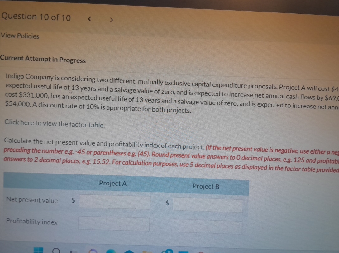 Question 10 ﻿of 10View PoliciesCurrent Attempt in | Chegg.com