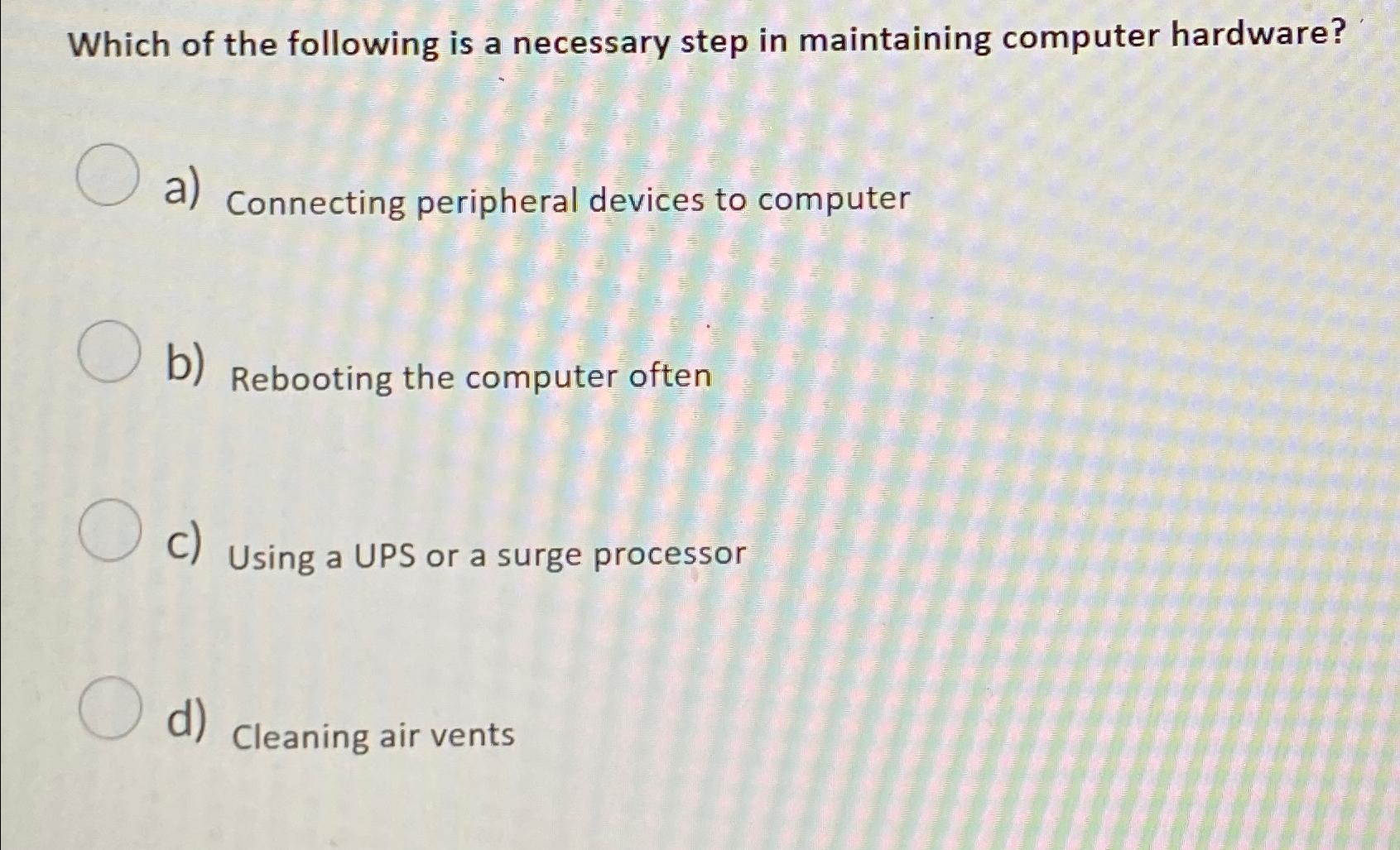 Solved Which of the following is a necessary step in | Chegg.com
