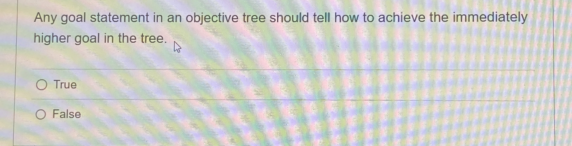 Solved Any goal statement in an objective tree should tell | Chegg.com