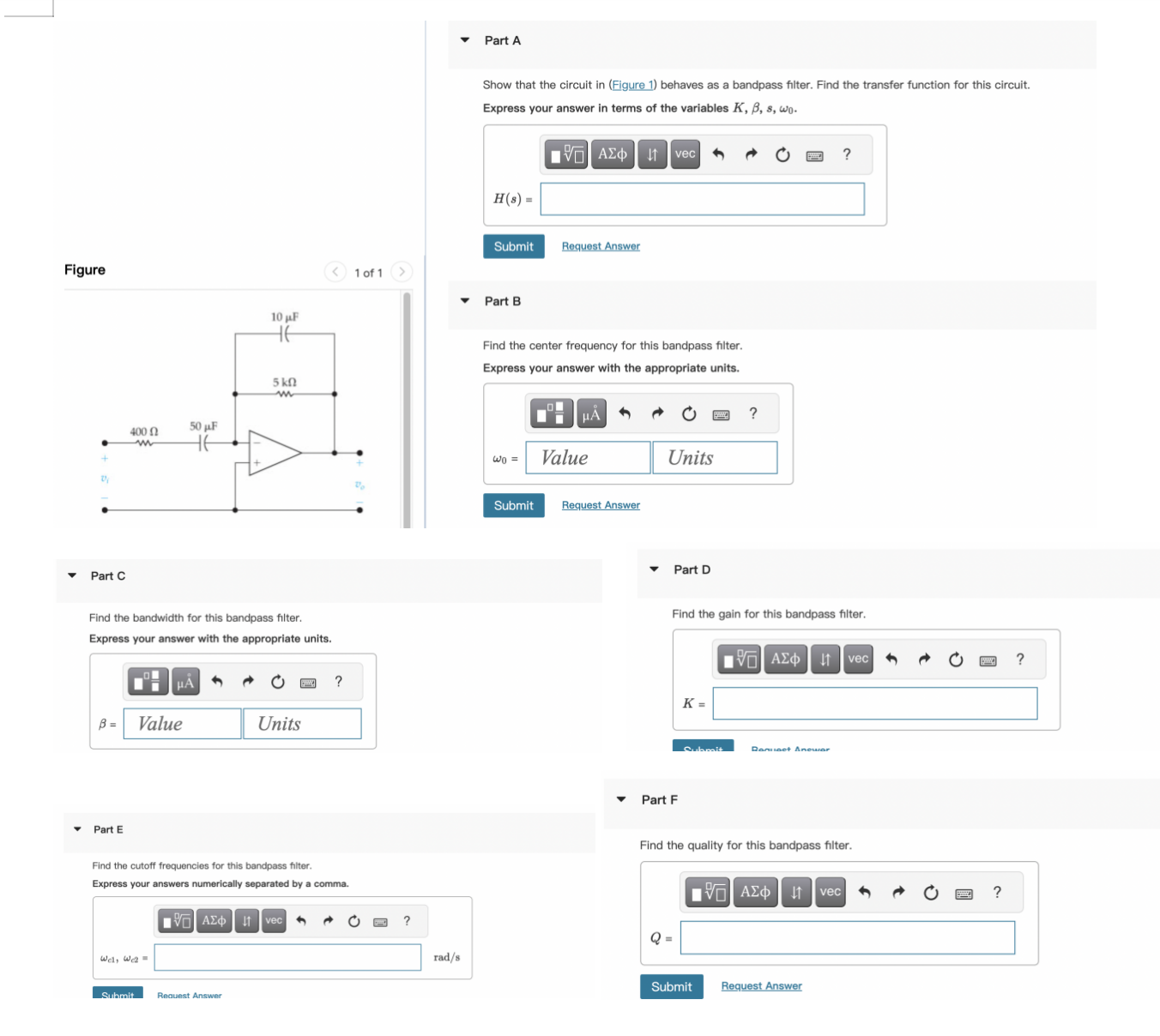 Part AShow that the circuit in (Figure 1) ﻿behaves as | Chegg.com