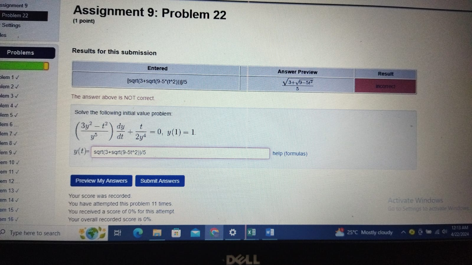 Solved Solve the following initial value | Chegg.com