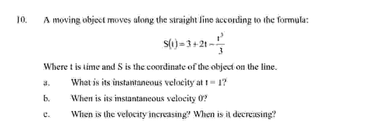 Solved A moving object moves along the straight line | Chegg.com