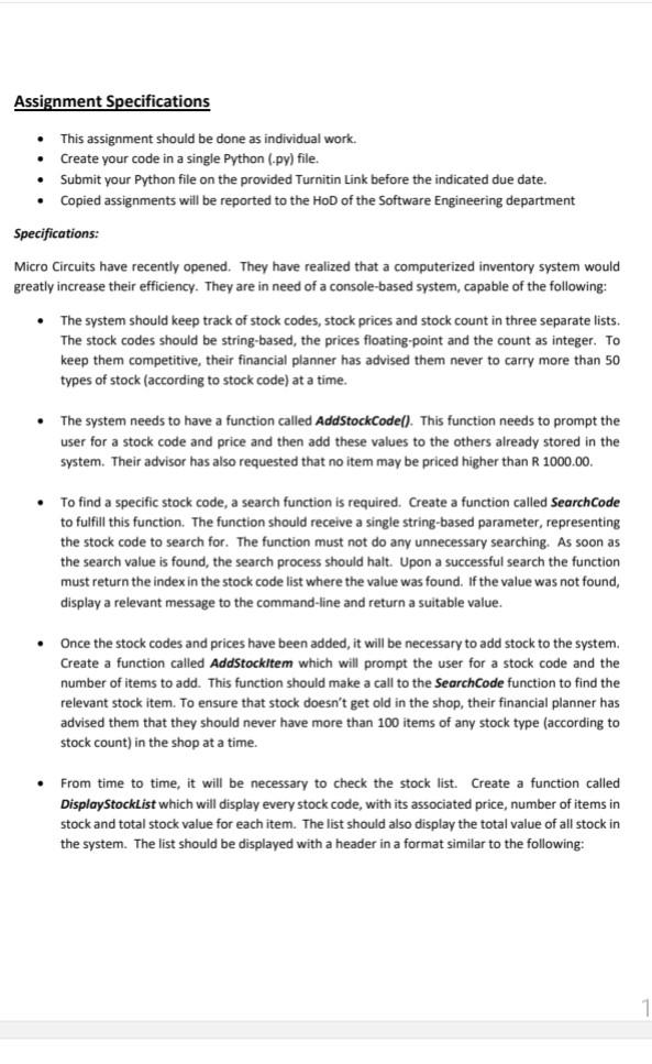 Solved Assignment Specifications This Assignment Should Be